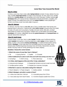 Lunar New Year Worksheets - 15 Worksheets.com
