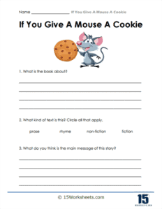 If You Give a Mouse a Cookie Worksheets - 15 Worksheets.com