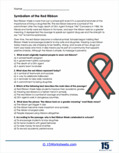 Red Ribbon Week Worksheets | Drug Prevention Activities - 15 Worksheets.com