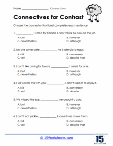 Connectives Worksheets - 15 Worksheets.com