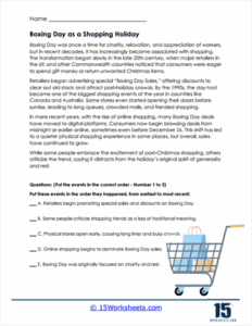 Boxing Day Worksheets - 15 Worksheets.com