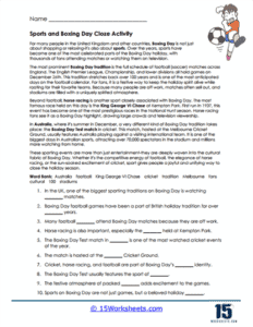 Boxing Day Worksheets - 15 Worksheets.com