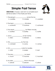 Simple Past Tense Worksheets | Time Shifting Verbs - 15 Worksheets.com