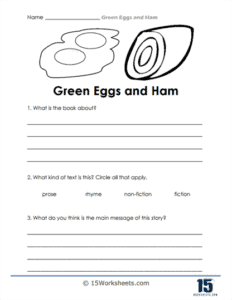 Green Eggs and Ham Worksheets - 15 Worksheets.com