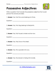 Possessive Adjectives Worksheets | Expressing Ownership - 15 Worksheets.com