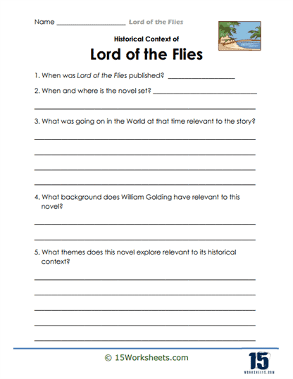 Lord of the Flies Worksheets - 15 Worksheets.com