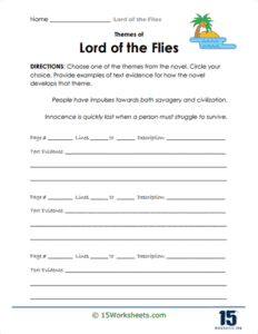 Lord of the Flies Worksheets - 15 Worksheets.com