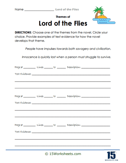 Lord of the Flies Worksheets - 15 Worksheets.com
