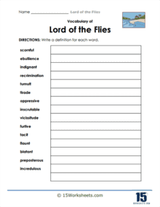 Lord of the Flies Worksheets - 15 Worksheets.com