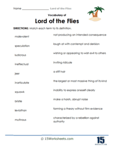 Lord of the Flies Worksheets - 15 Worksheets.com