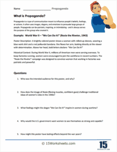 Propaganda Worksheets | Literary Devices - 15 Worksheets.com