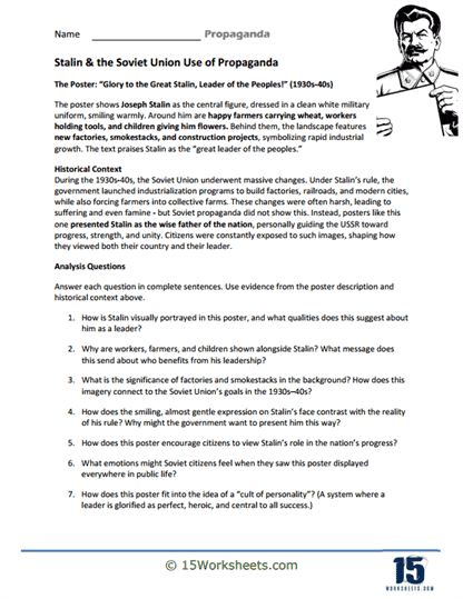 Propaganda Worksheets | Literary Devices - 15 Worksheets.com