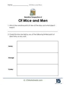 Of Mice and Men Worksheets - 15 Worksheets.com
