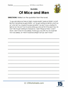 Of Mice and Men Worksheets - 15 Worksheets.com
