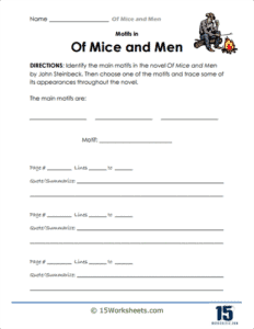 Of Mice and Men Worksheets - 15 Worksheets.com