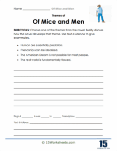 Of Mice and Men Worksheets - 15 Worksheets.com