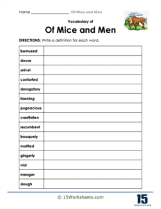 Of Mice and Men Worksheets - 15 Worksheets.com
