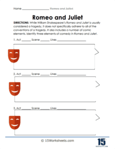 Romeo and Juliet Worksheets | Literature - 15 Worksheets.com