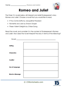 Romeo and Juliet Worksheets | Classic Literature - 15 Worksheets.com
