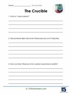 The Crucible Worksheets | Literature - 15 Worksheets.com
