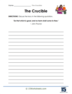 The Crucible Worksheets | Literature - 15 Worksheets.com