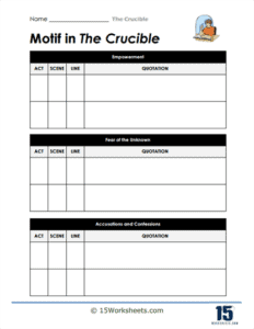 The Crucible Worksheets | Literature - 15 Worksheets.com