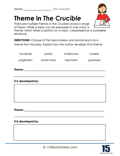 The Crucible Worksheets | Literature - 15 Worksheets.com