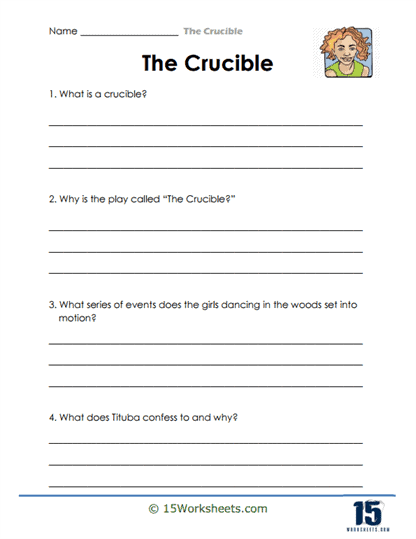 The Crucible Worksheets | Literature - 15 Worksheets.com