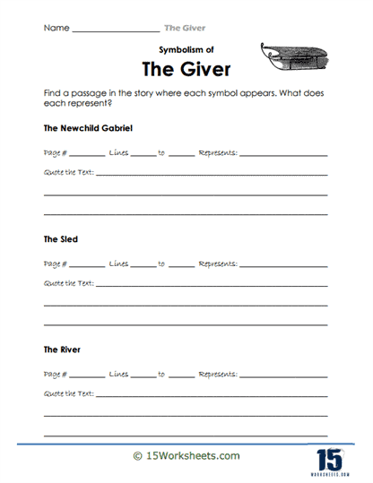 The Giver Worksheets | Literature - 15 Worksheets.com