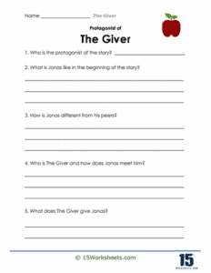 The Giver Worksheets | Literature - 15 Worksheets.com