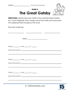 The Great Gatsby Worksheets | Literature - 15 Worksheets.com