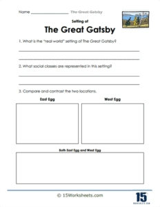 The Great Gatsby Worksheets | Literature - 15 Worksheets.com