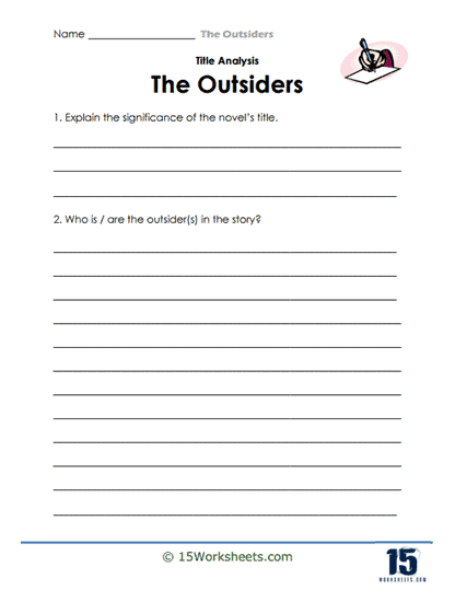 The Outsiders Worksheets | Literature - 15 Worksheets.com