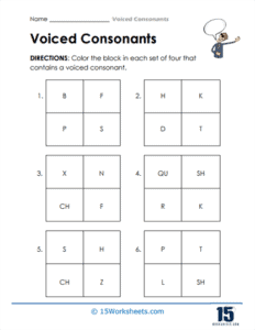 Voiced Consonants Worksheets | Phonics Skills - 15 Worksheets.com