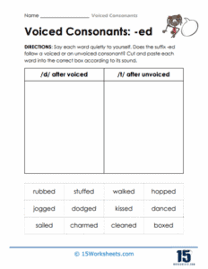 Voiced Consonants Worksheets | Phonics Skills - 15 Worksheets.com
