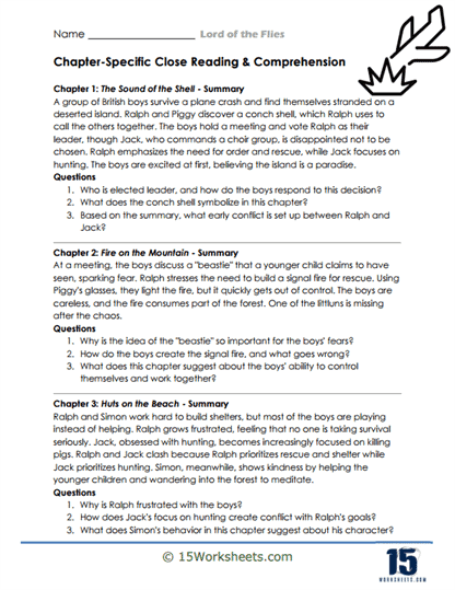 Lord of the Flies Worksheets - 15 Worksheets.com