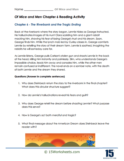 Of Mice and Men Worksheets - 15 Worksheets.com