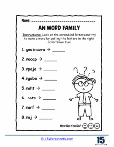 An Word Family Worksheets | Phonics and Reading - 15 Worksheets.com
