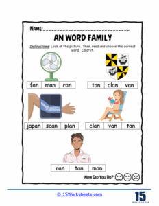 A Word Families Worksheets | Early Phonics Activities - 15 Worksheets.com