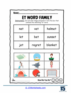 Et Word Family Worksheets - 15 Worksheets.com