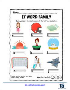 Et Word Family Worksheets - 15 Worksheets.com