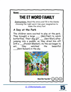 Et Word Family Worksheets - 15 Worksheets.com
