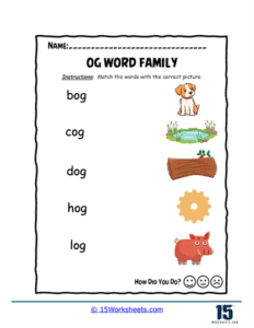 Og Word Family Worksheets | Literacy Activities - 15 Worksheets.com