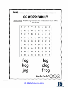 Og Word Family Worksheets | Literacy Activities - 15 Worksheets.com