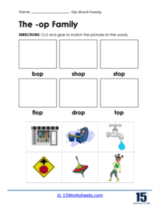 Op Word Family Worksheets | Phonetic Practice - 15 Worksheets.com