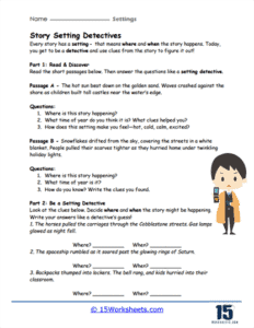 Story Settings Worksheets | Reading Collection - 15 Worksheets.com