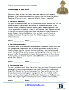 Story Settings Worksheets | Reading Collection - 15 Worksheets.com