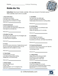 Critical Thinking Worksheets - 15 Worksheets.com