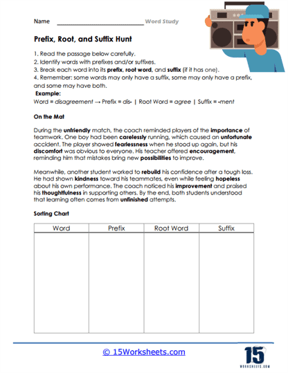 Word Study Worksheets | Vocabulary Skills - 15 Worksheets.com