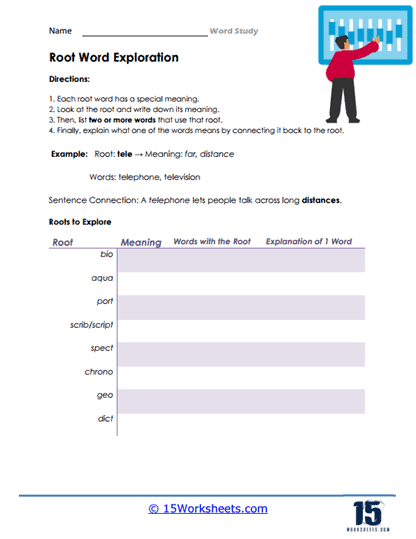Word Study Worksheets | Vocabulary Skills - 15 Worksheets.com